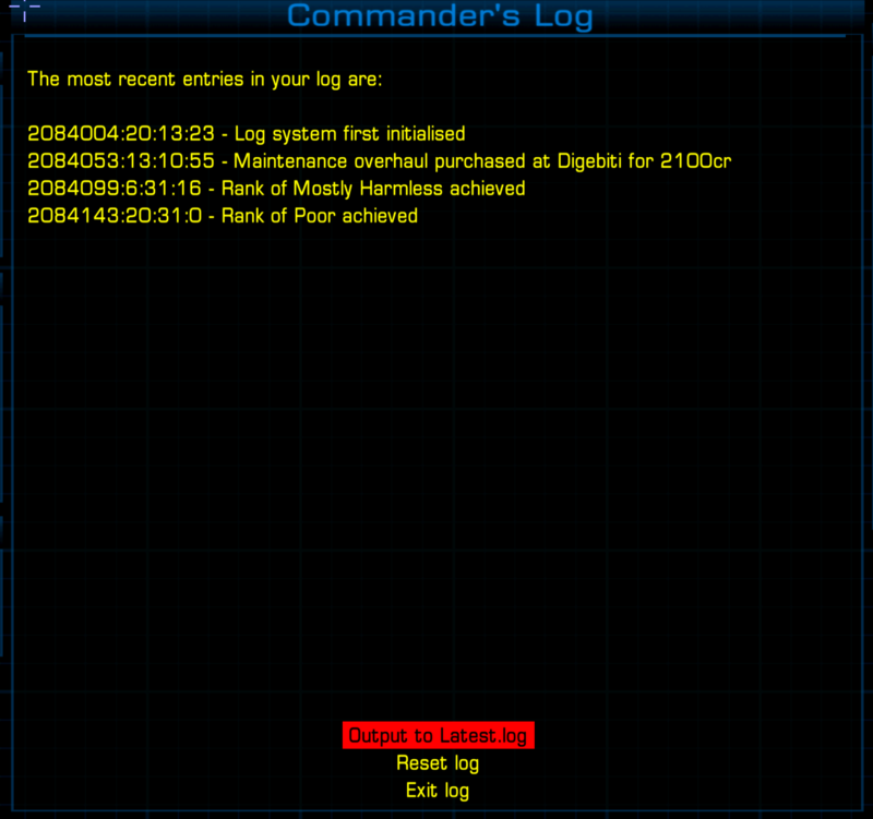 Commanders Log OXP - Elite Wiki