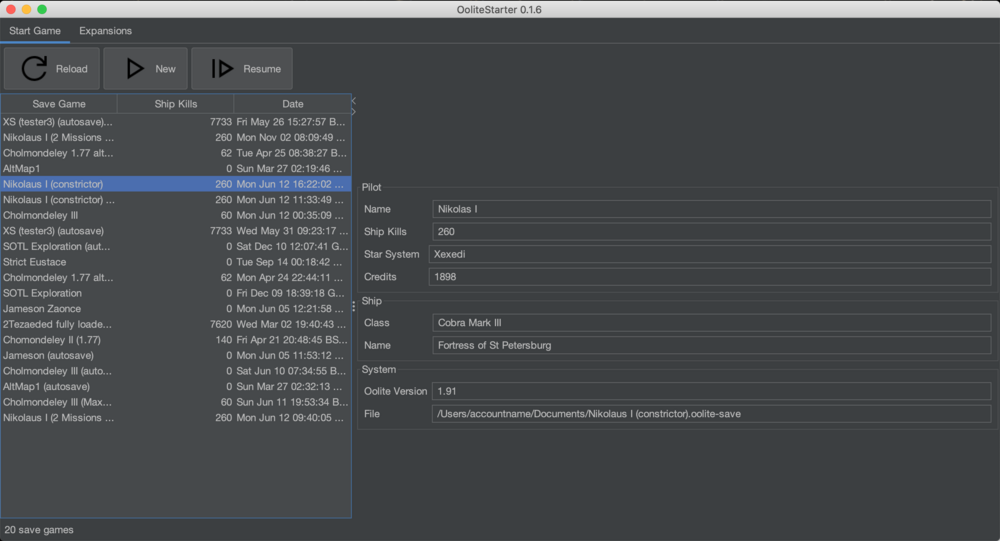 Oolite Starter - Elite Wiki